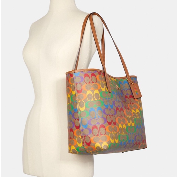 Coach | Bags | Coach City Tote In Rainbow Signature Canvas | Poshmark